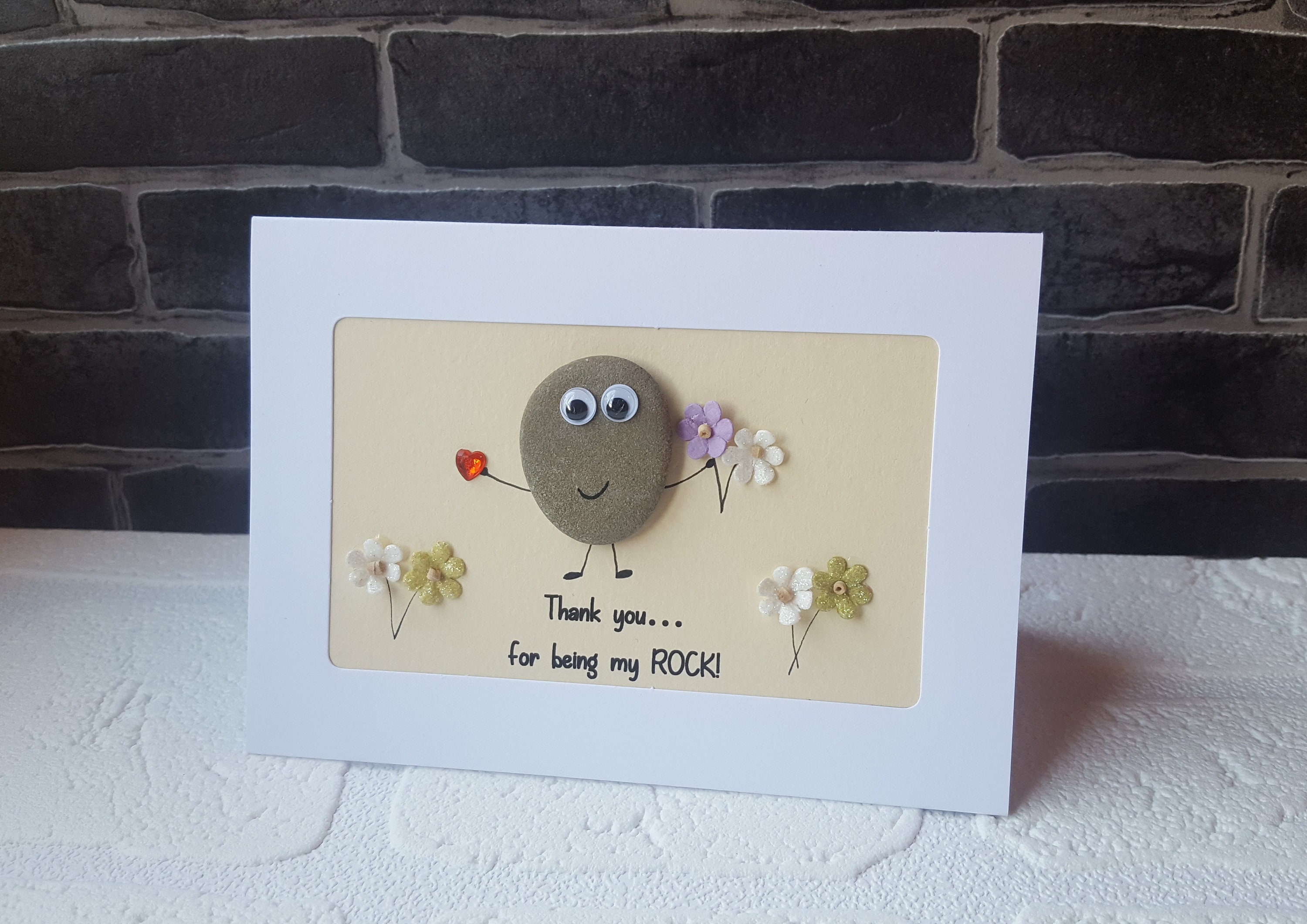 Beautiful 3D "thank You... for Being My Rock!" Card Made With Real 3D ...