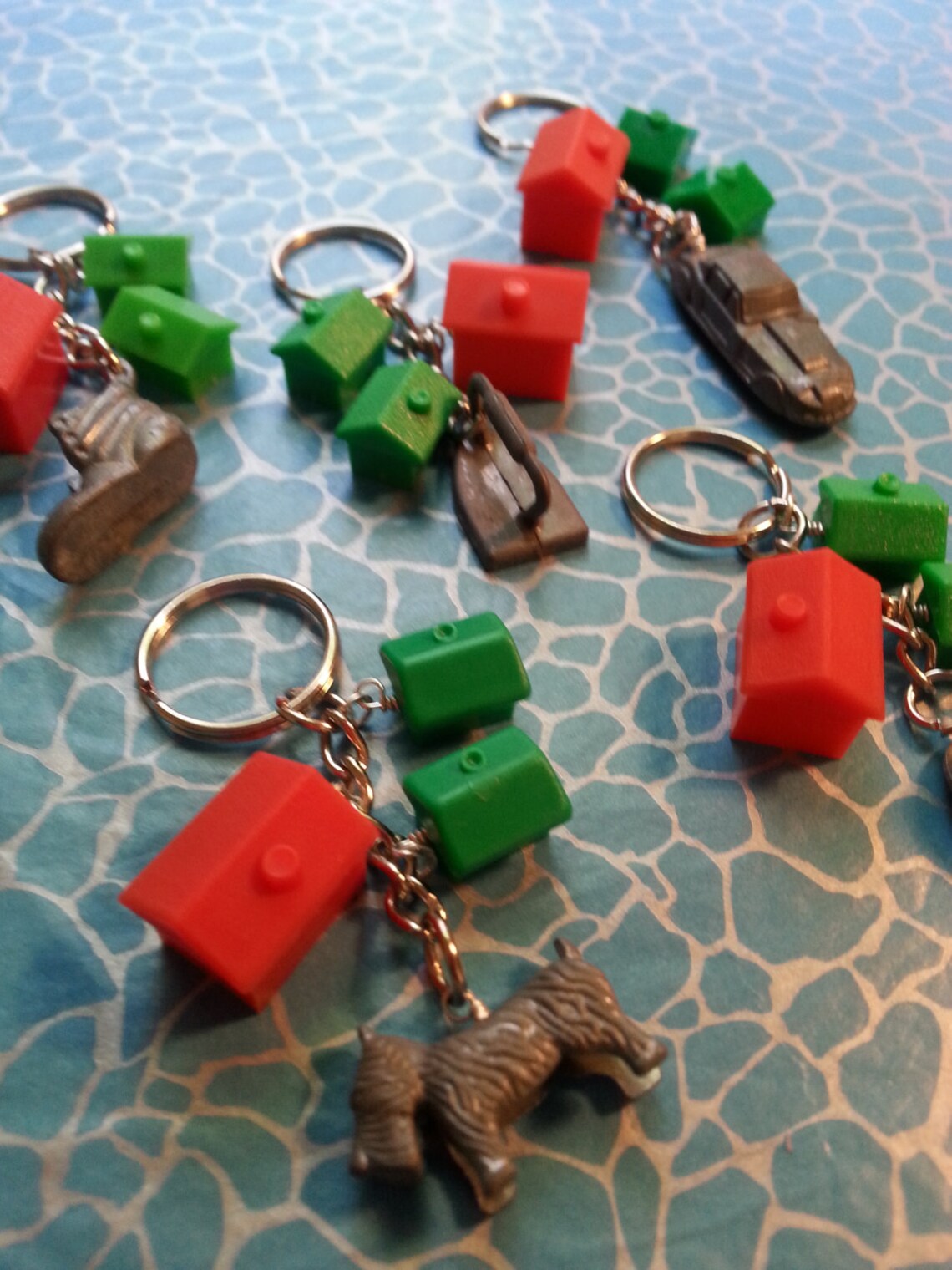 Hand Made Keyring Using MONOPOLY PIECES Multiple Options - Etsy