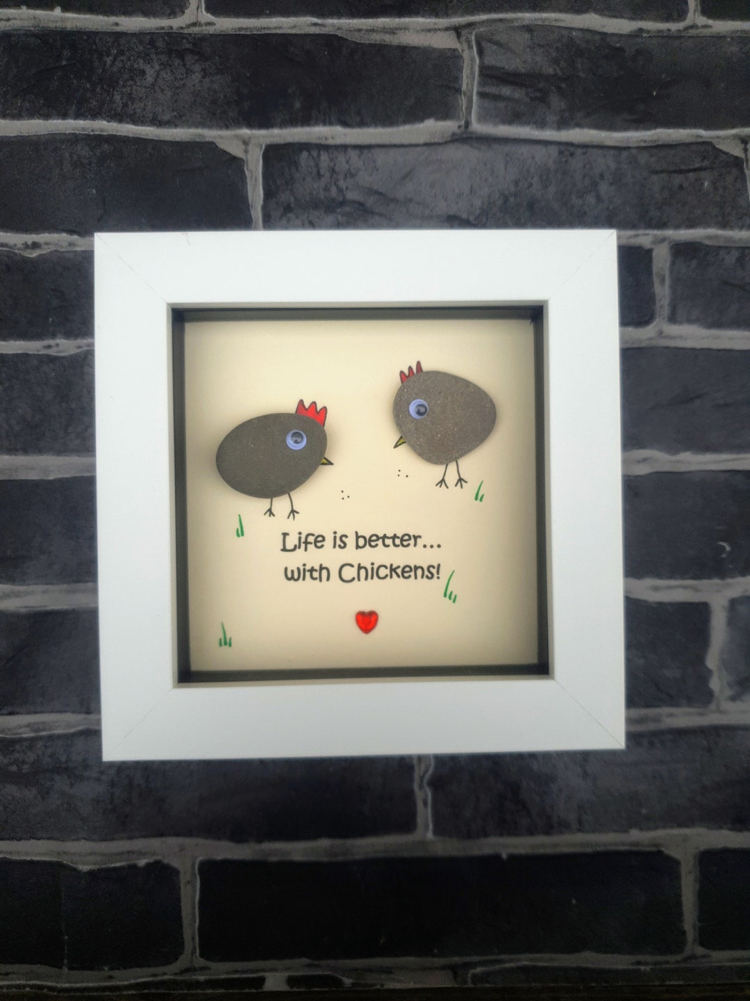 Handmade Pebble Art, "life is Better With Chickens" Quirky Hens Artwork ...