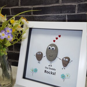 Quirky "our Daddy Rocks!" Pebble Art, Dad of Two Gift - Etsy