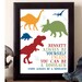 Personalized Dinosaur Art Print | Bathroom Sign | Kids Room | Bathroom ...