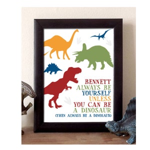 Personalized Dinosaur Art Print | Bathroom Sign | Kids Room | Bathroom ...