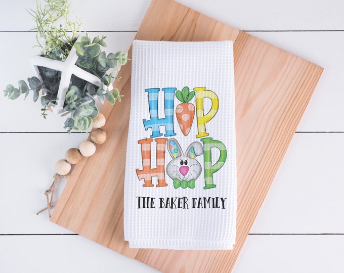 Easter Towel Easter Kitchen Towel Personalized Dish Towel - Etsy