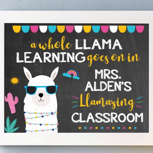 Llama Classroom Welcome Poster Personalized Classroom Decor - Etsy