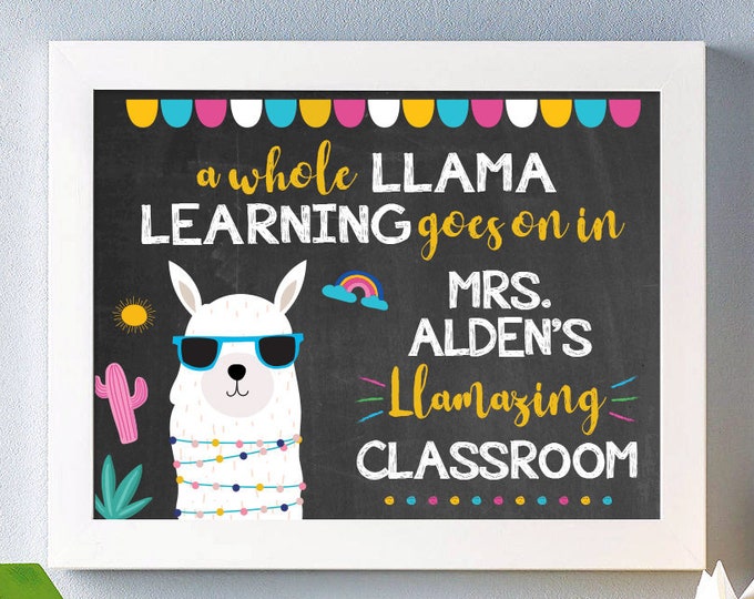 Llama Learning Classroom Print Llama Classroom Welcome - Etsy