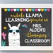 Llama Learning Classroom Print Llama Classroom Welcome | Etsy