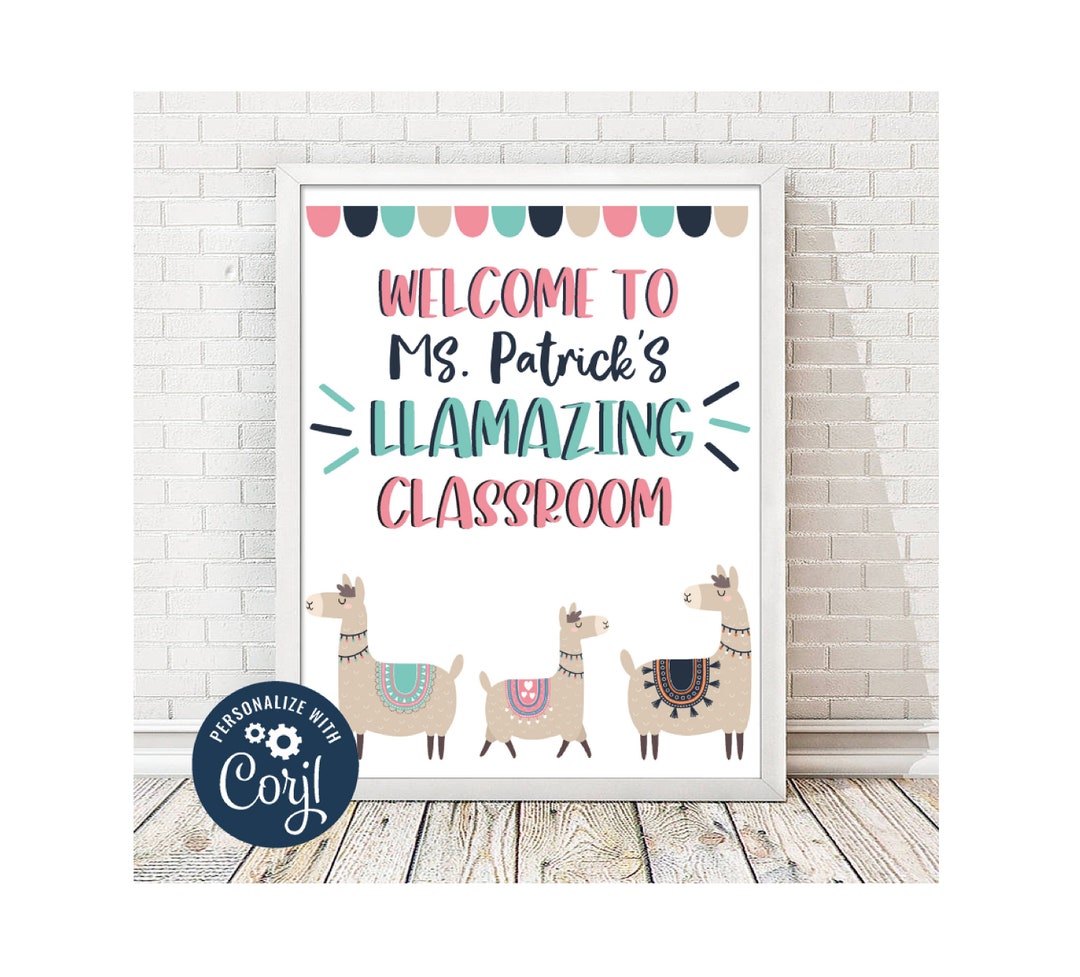 Digital Llama Theme Classroom Print | Personalize Instantly With Corjl ...