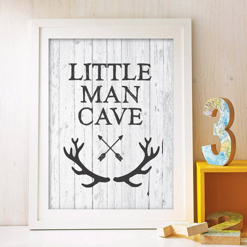 Little Man Cave Print | Little Boy Print | Playroom Decor | Woodland ...