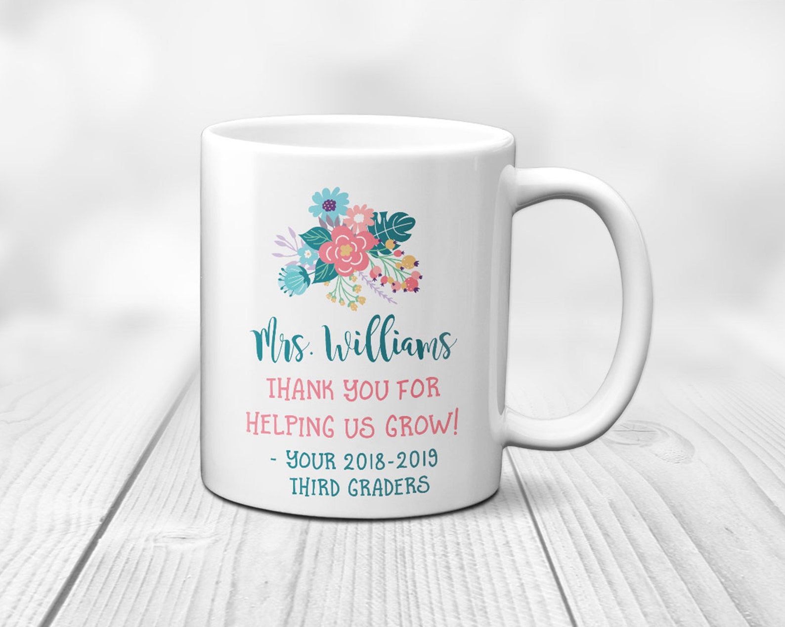 Personalized Teacher Mug | Personalized Teacher Gift | End of Year Gift ...
