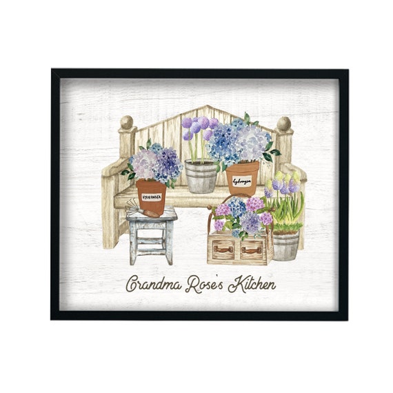 Personalized Hydrangea Plants Print Garden Accessories | Etsy