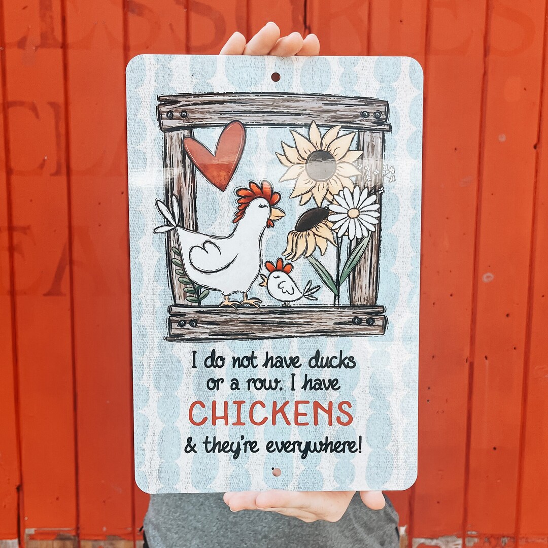 Chickens Everywhere Metal Sign | 8" X 12" Outdoor Safe | Funny Garden ...