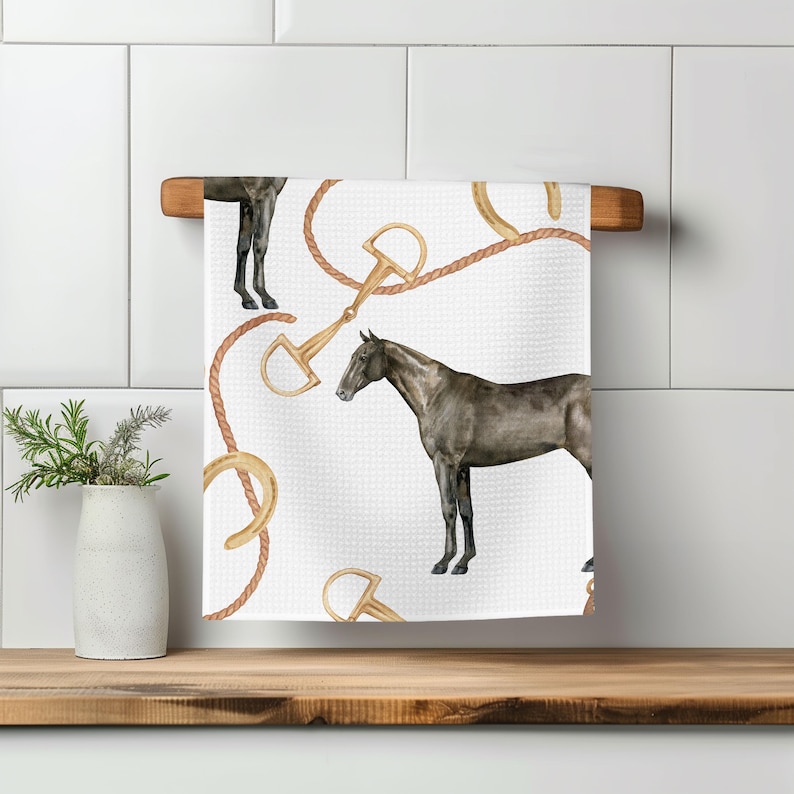 Horse Kitchen Towel | Equestrian Gift | Riding Pony Barn Girl Trainer ...