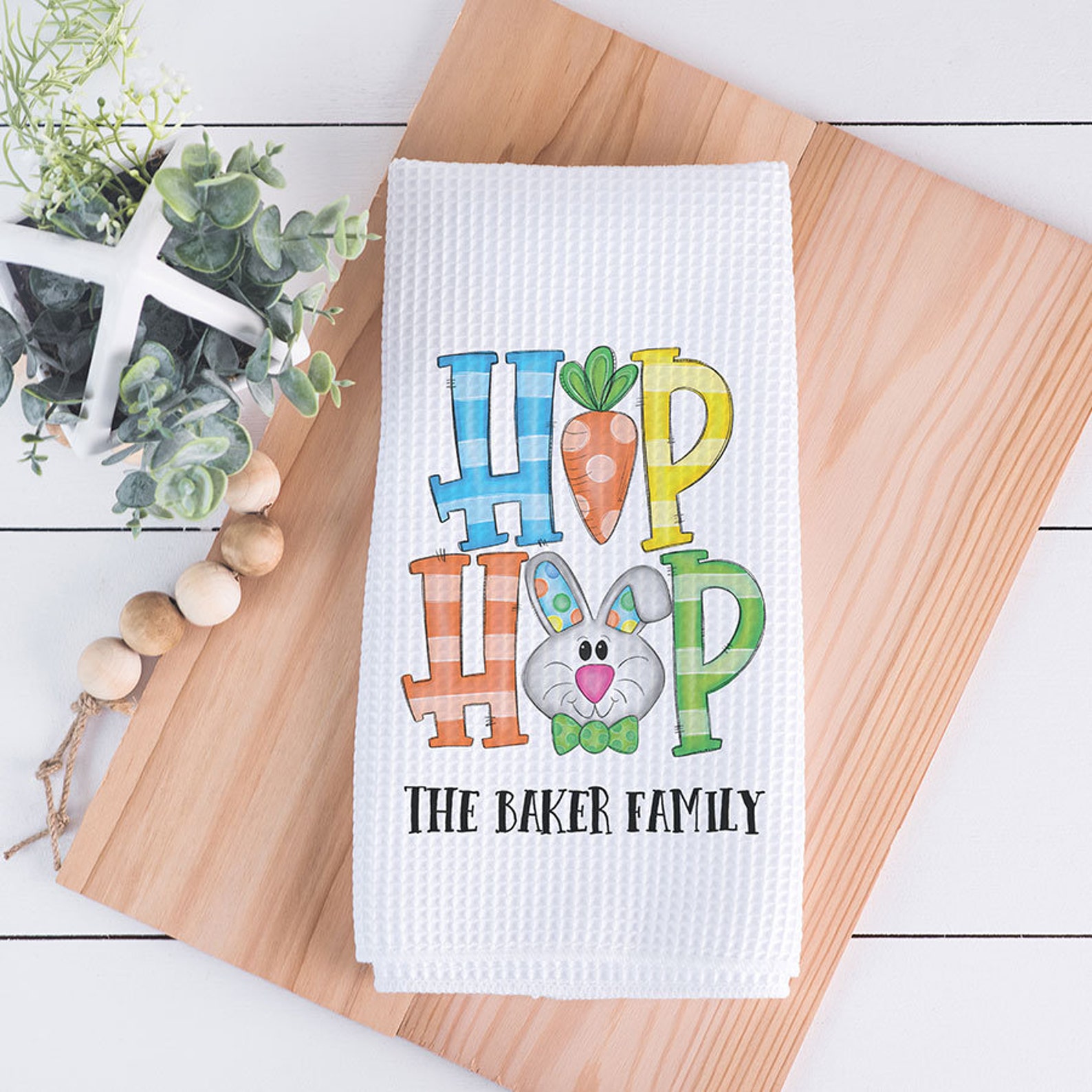 Easter Towel Easter Kitchen Towel Personalized Dish Towel | Etsy