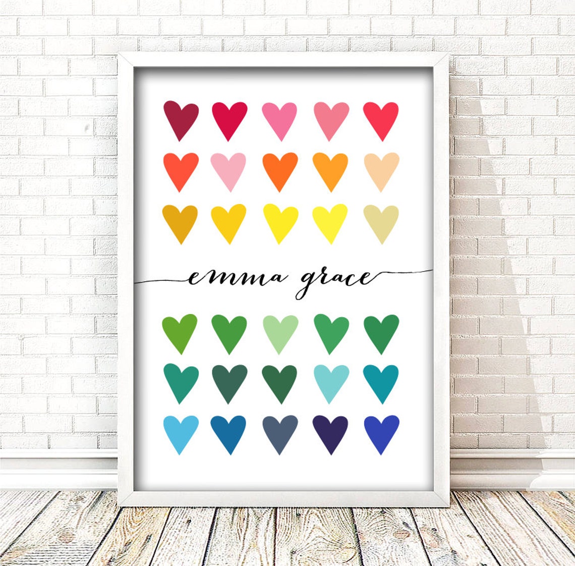 Rainbow Heart Collage Print | Nursery Art | Baby Wall Art | Kid Art ...