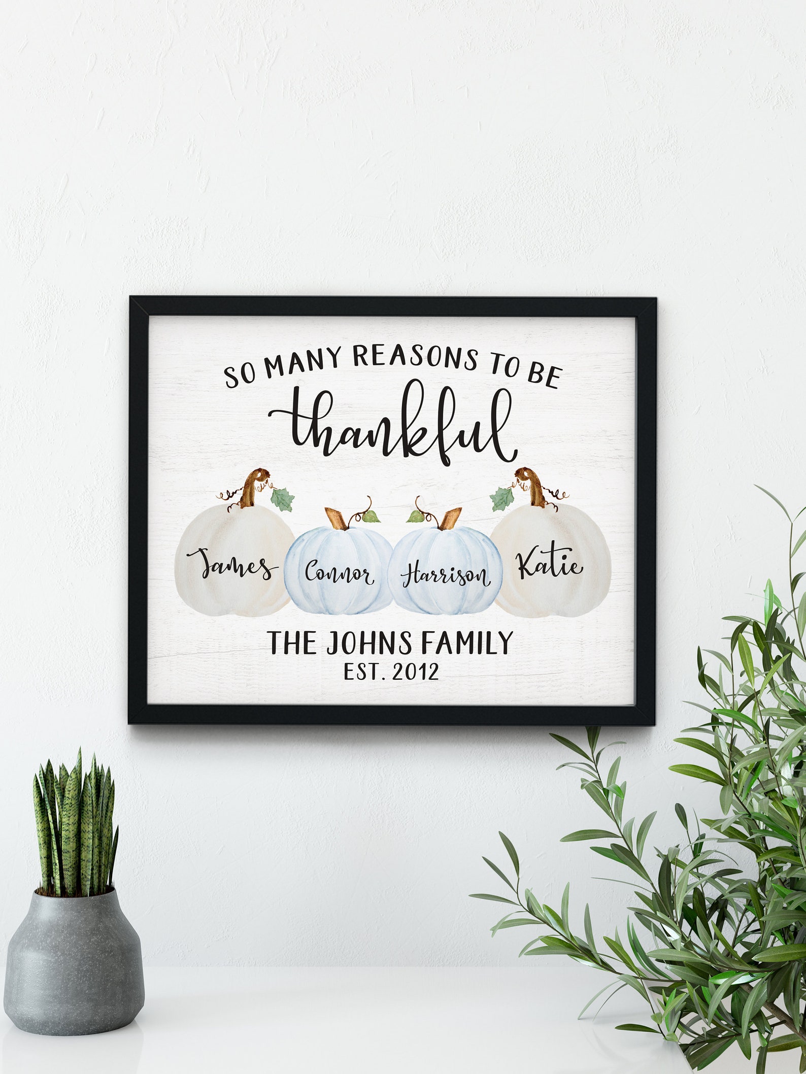 Personalized Fall Print | Family Kids Gift | Fall Wall Art | Seasonal ...