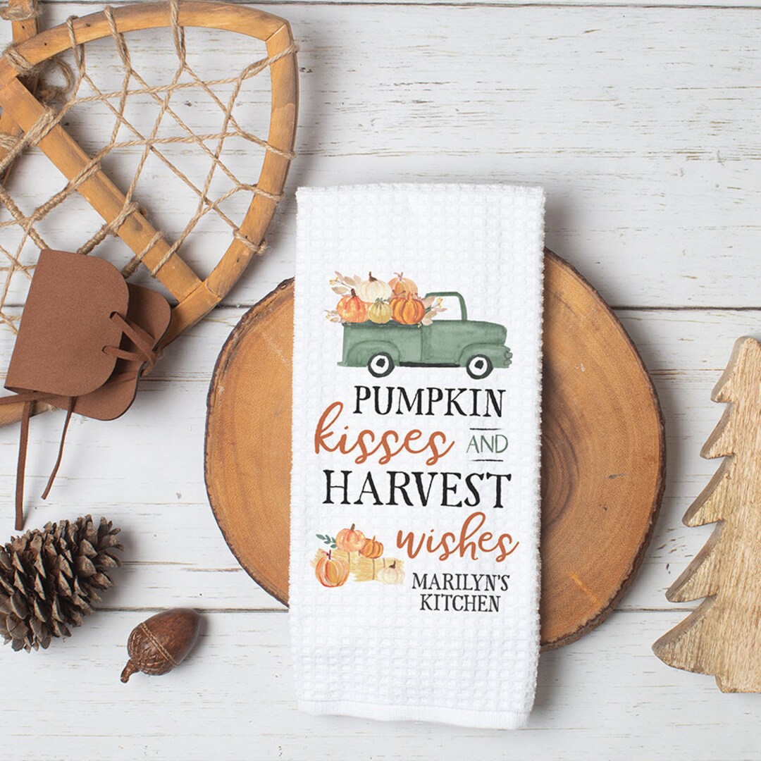 Personalized Fall Towel | Personalized Kitchen Towel | Fall Kitchen ...