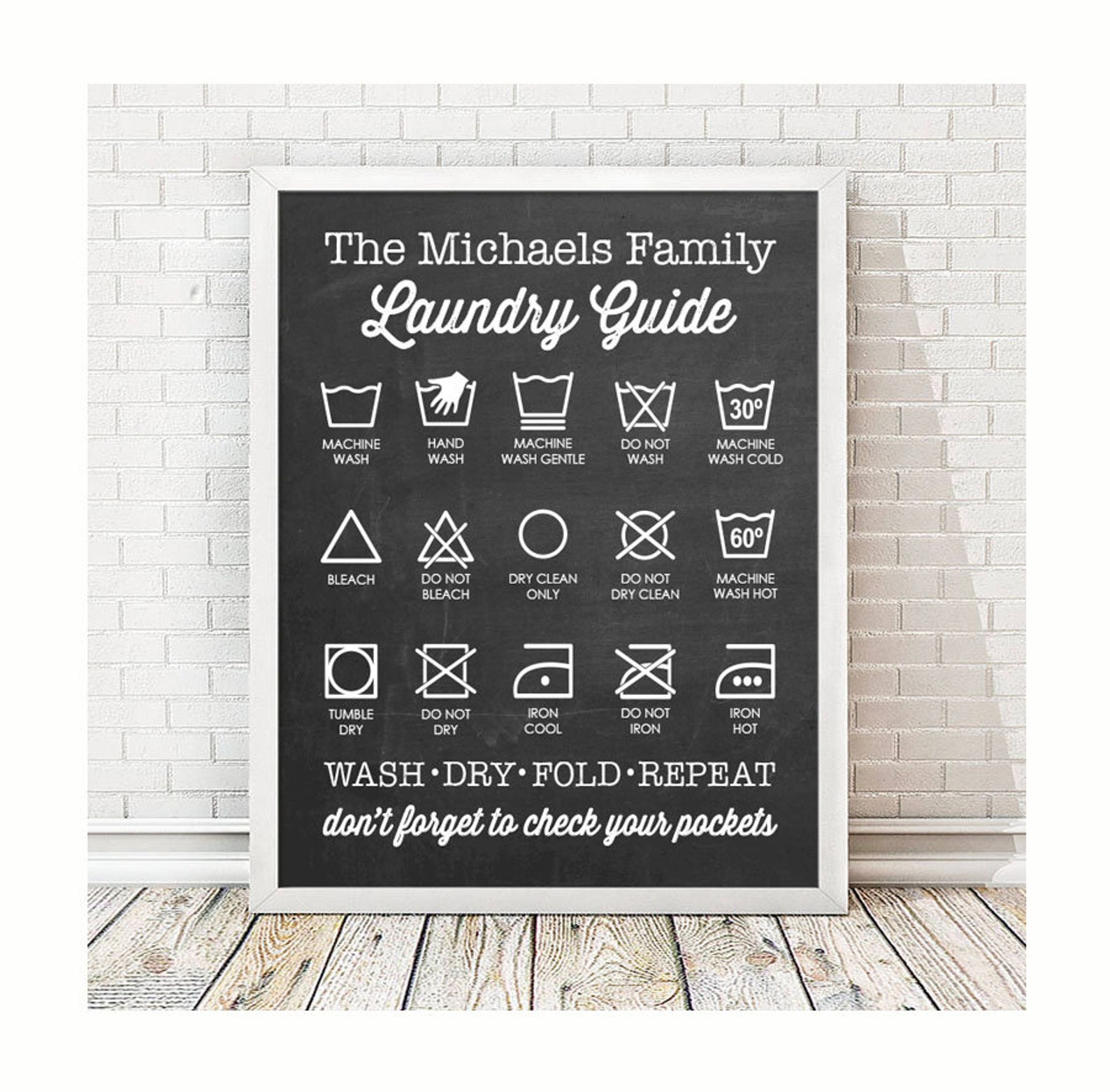 Laundry Paper Print Laundry Room Decor Personalized Home | Etsy