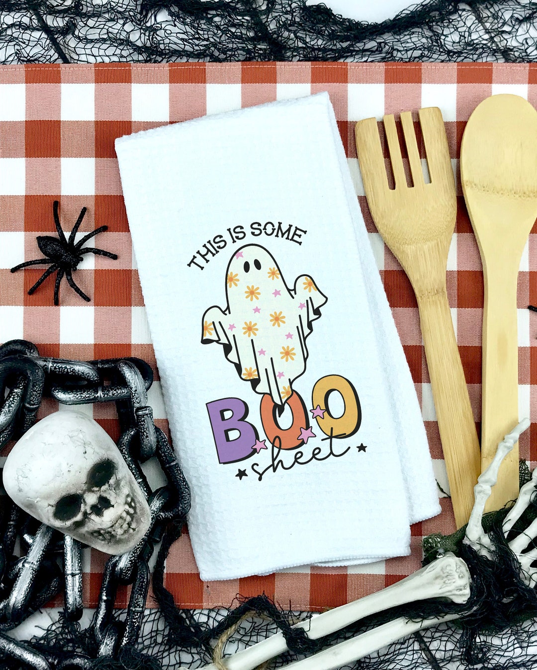 Retro Boo-sheet Ghost Towel | Halloween Kitchen Towel | Spooky Season ...