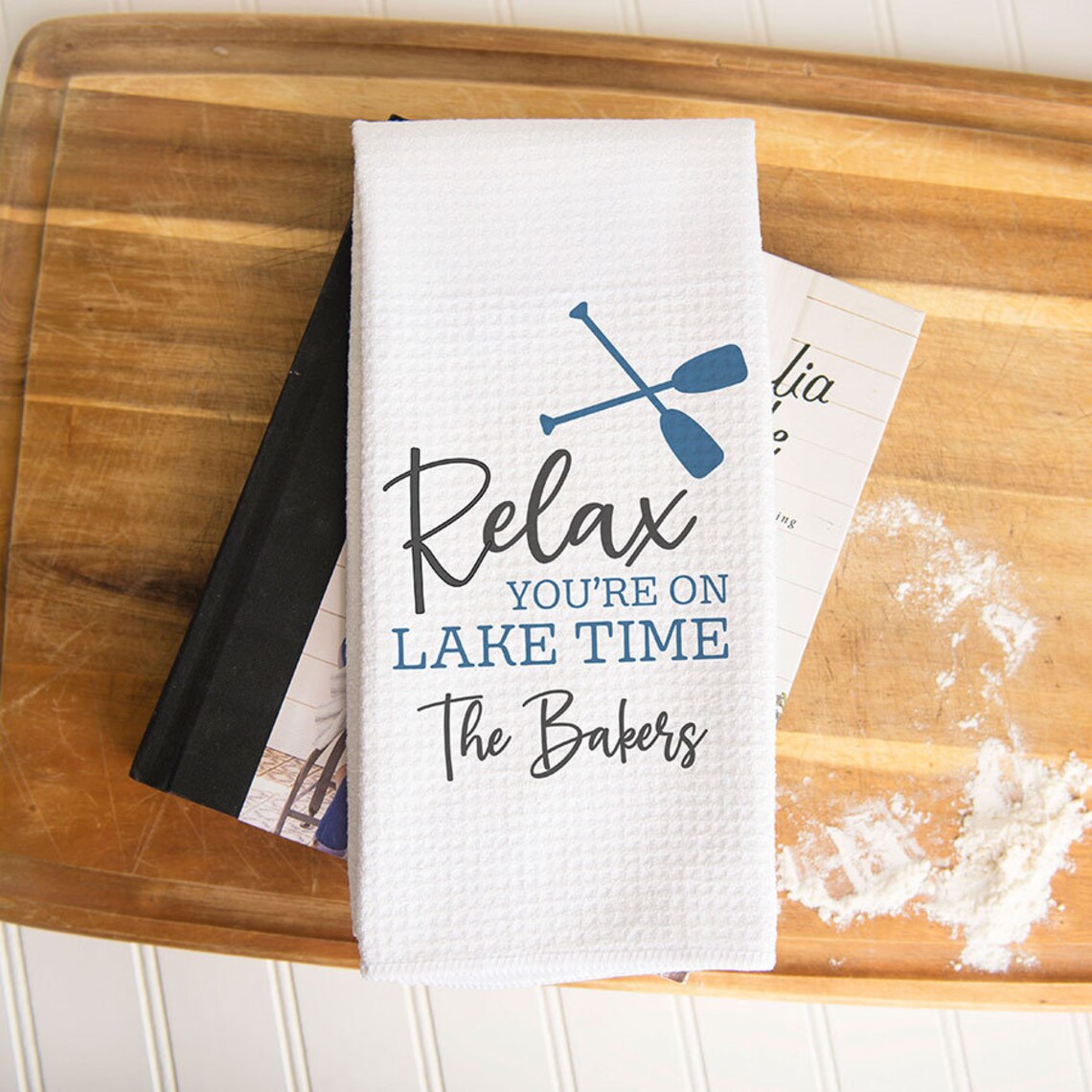 Lake Time Dish Towel Personalized Kitchen Towel - Etsy