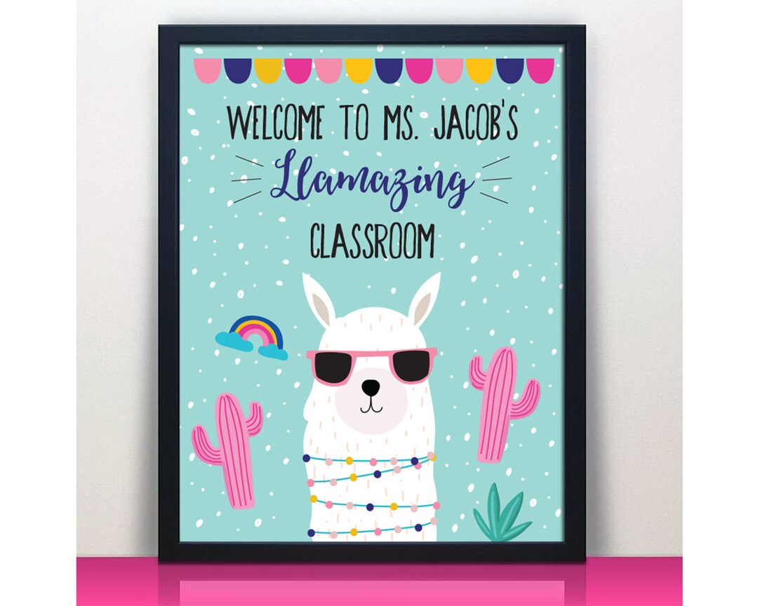 Llama Classroom Welcome Poster | Personalized Classroom Decor ...