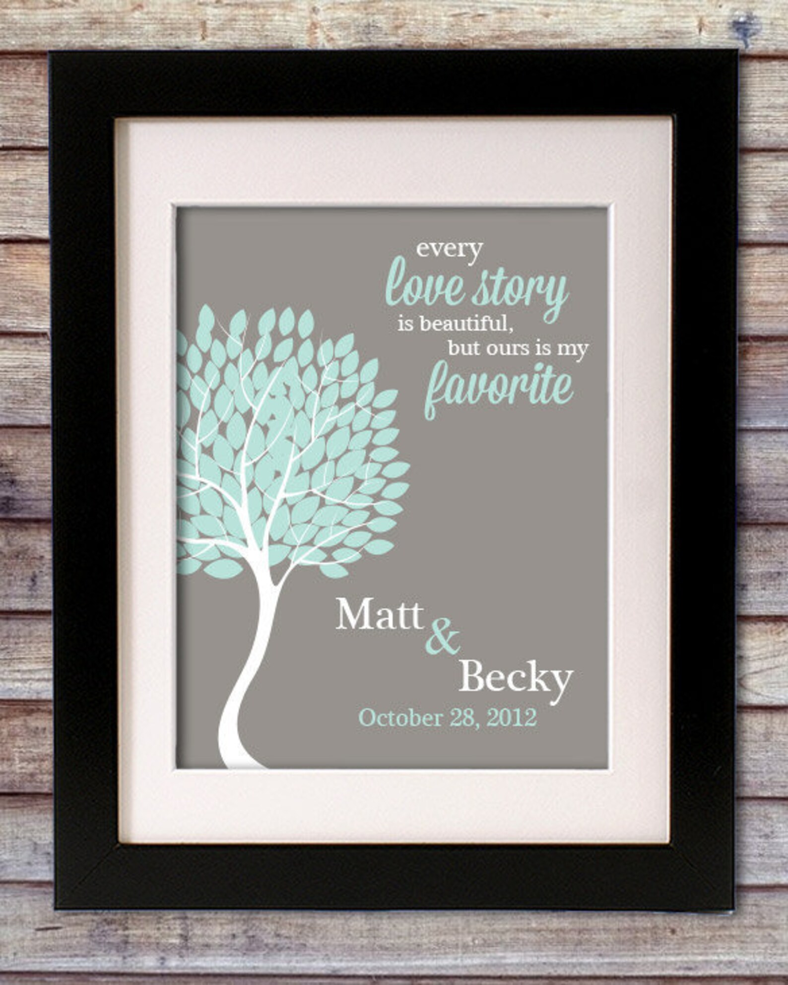 Love Story Print | Couple Gift | First Anniversary Print | Personalized ...