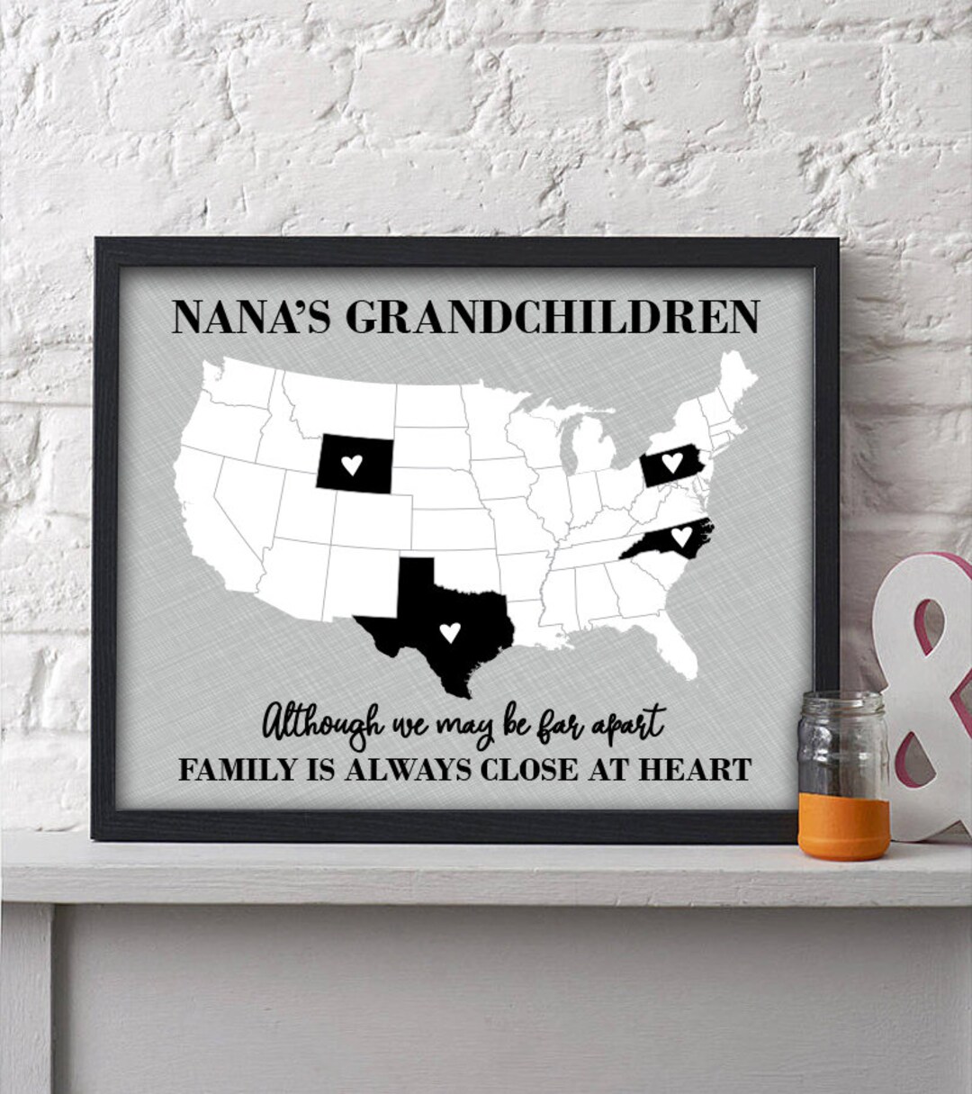 Personalized Grandparent Paper Art Print | Long Distance Grandparent ...