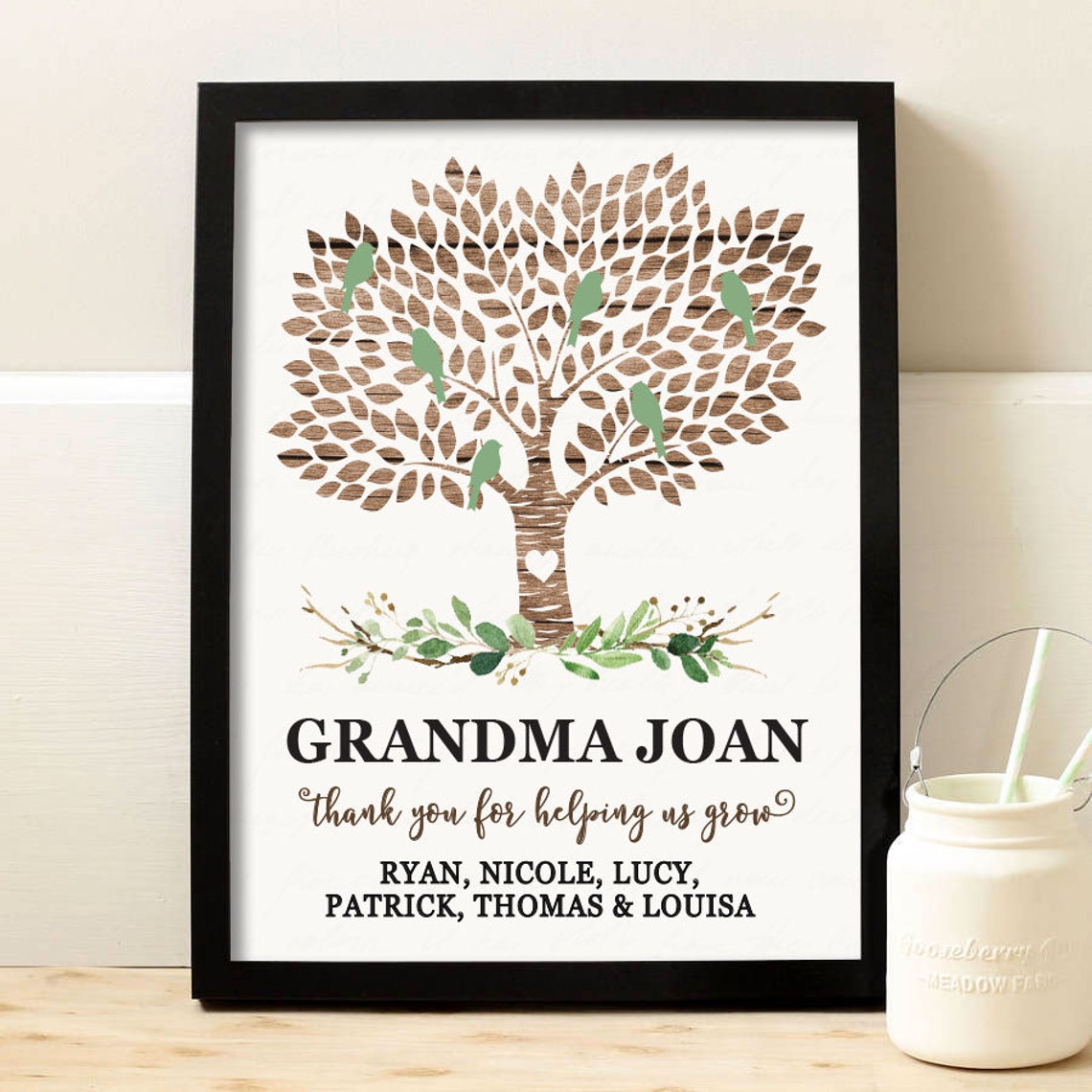 Grandma Family Tree Frame Available Grandma Keepsake - Etsy