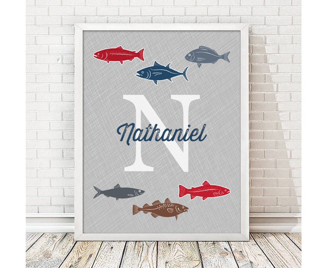 Boys Fish Art Print | Boys Room Sign | Boy Nursery Wall Art | Hunting ...