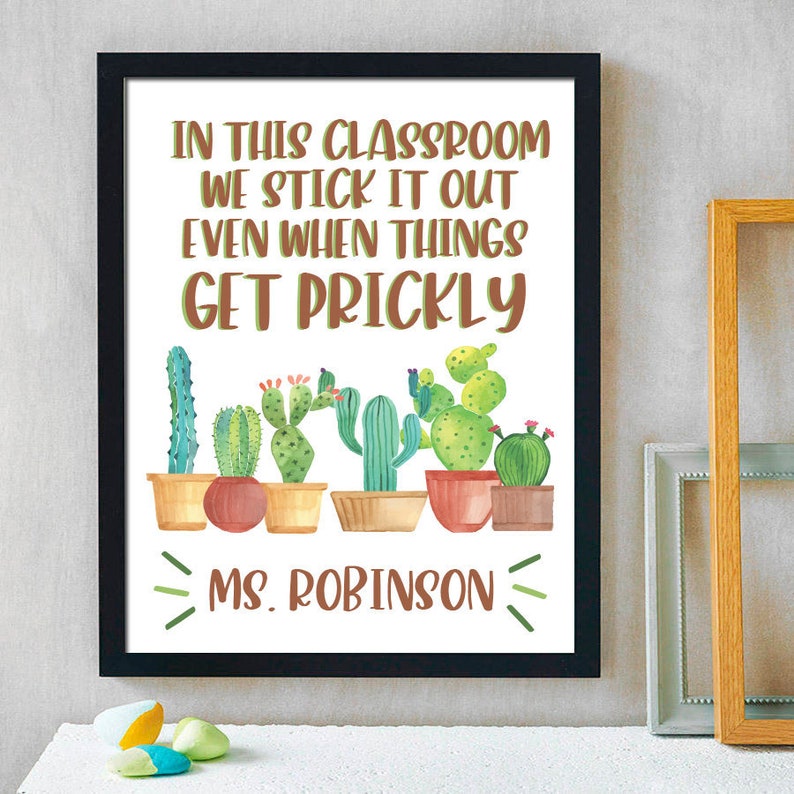 Cactus Classroom Print | Classroom Rules | Personalized Teacher Gift ...
