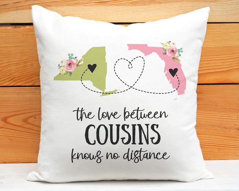 Personalized Long Distance Cousins Pillow Gift for Cousin - Etsy