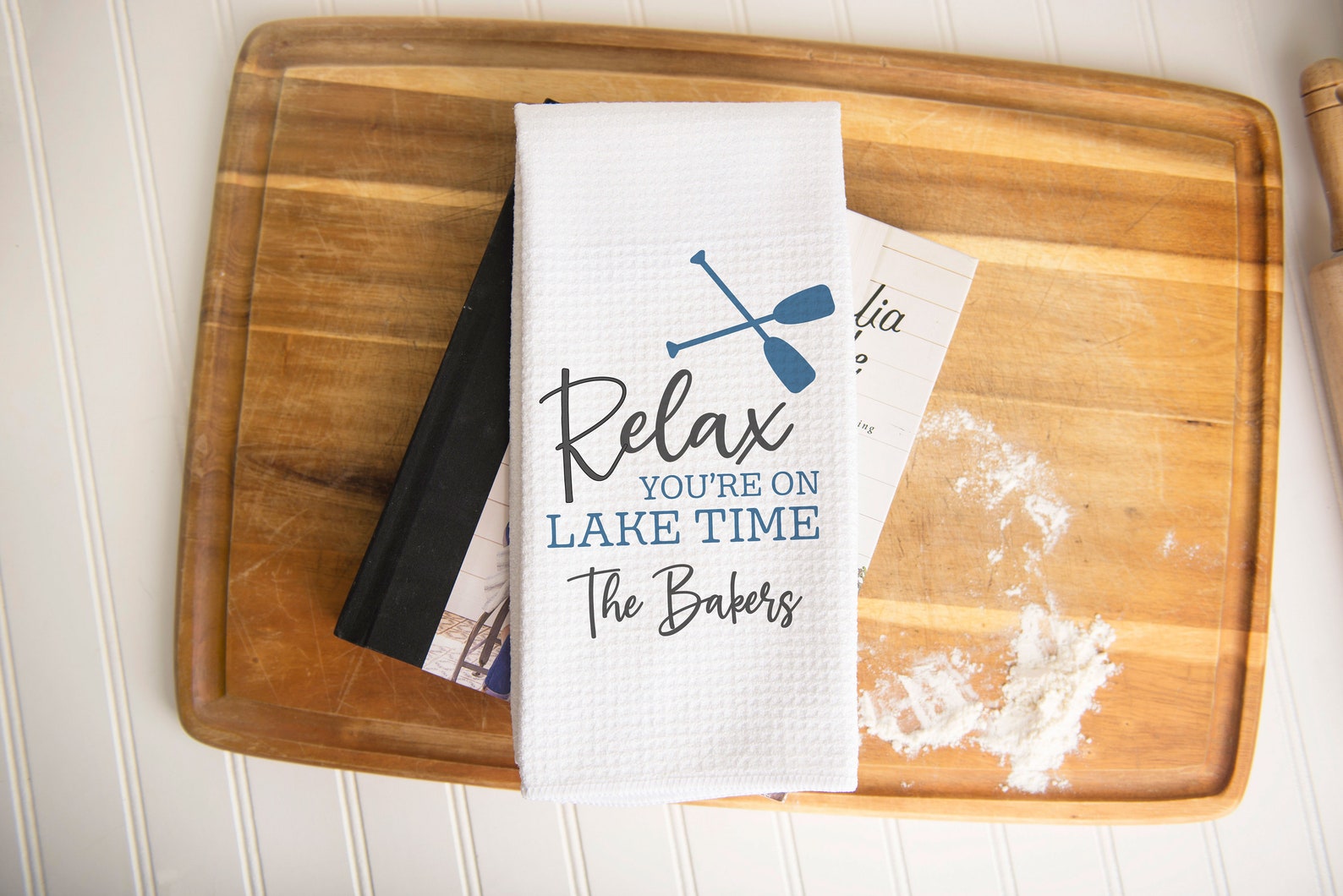 Lake Time Dish Towel Personalized Kitchen Towel - Etsy