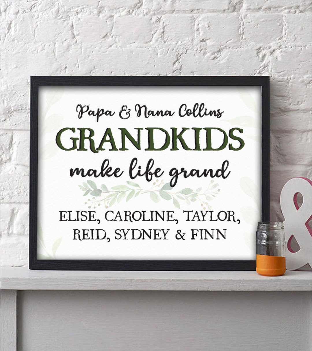 Personalized Grandkids Print | Home Decor | Grandmother Gift | Family ...