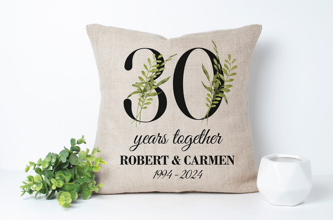 Custom Years Together Couple Anniversary Pillow | Wedding Gift ...