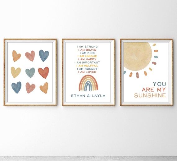 Set of 3 Boho Motivational Prints Shared Room Decor | Etsy
