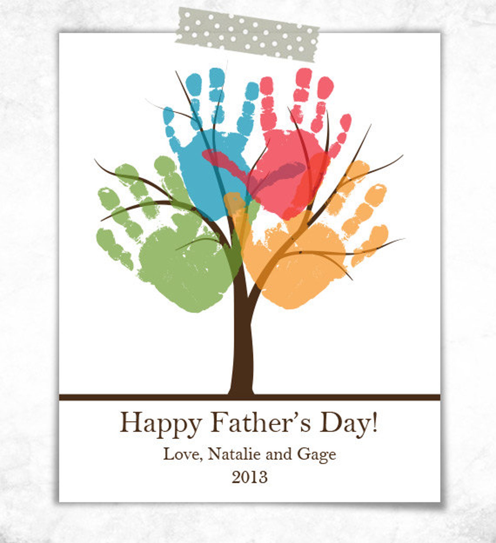 Kids Hand Print Tree Gift Customize Wording Personalized - Etsy