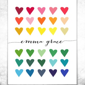 Rainbow Heart Collage Print | Nursery Art | Baby Wall Art | Kid Art ...