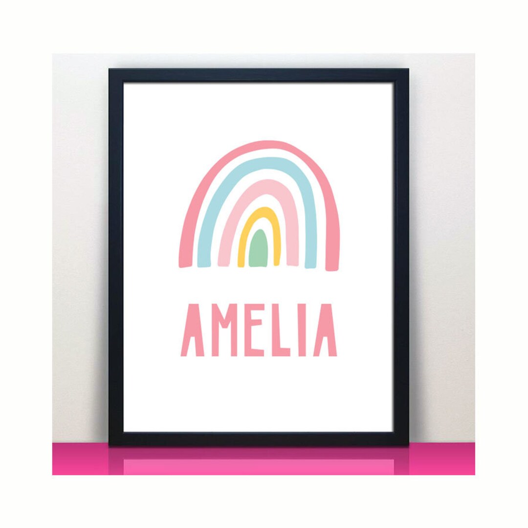 Girls Rainbow Print | Personalized Name Print | Girls Room Decor | Kids ...