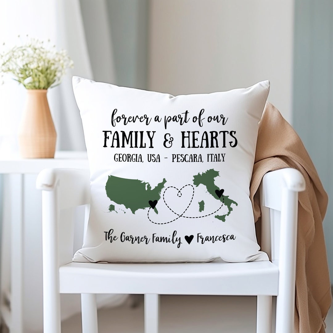 Personalized Long Distance Exchange Student Pillow | Gift for Family ...