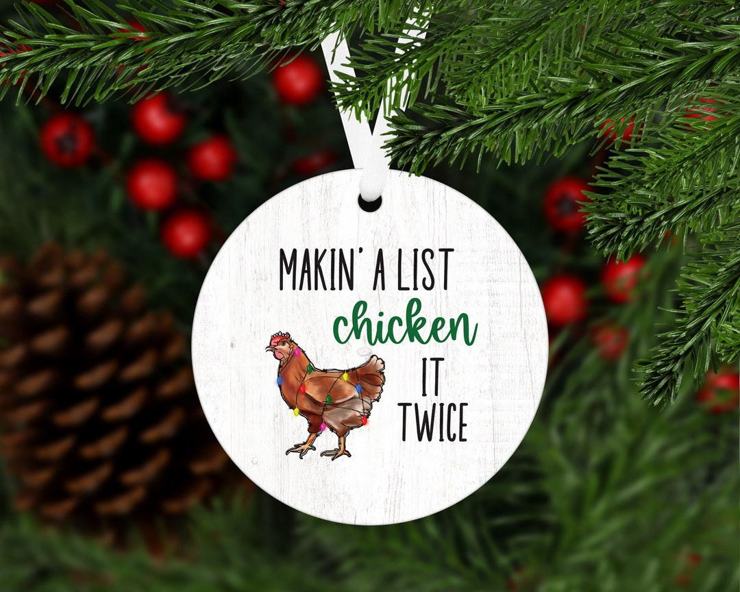 Christmas Chicken Ornament | Funny Chicken Decor | Farm Home Decor ...