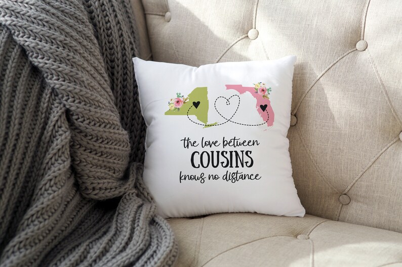 Personalized Long Distance Cousins Pillow Gift for Cousin - Etsy