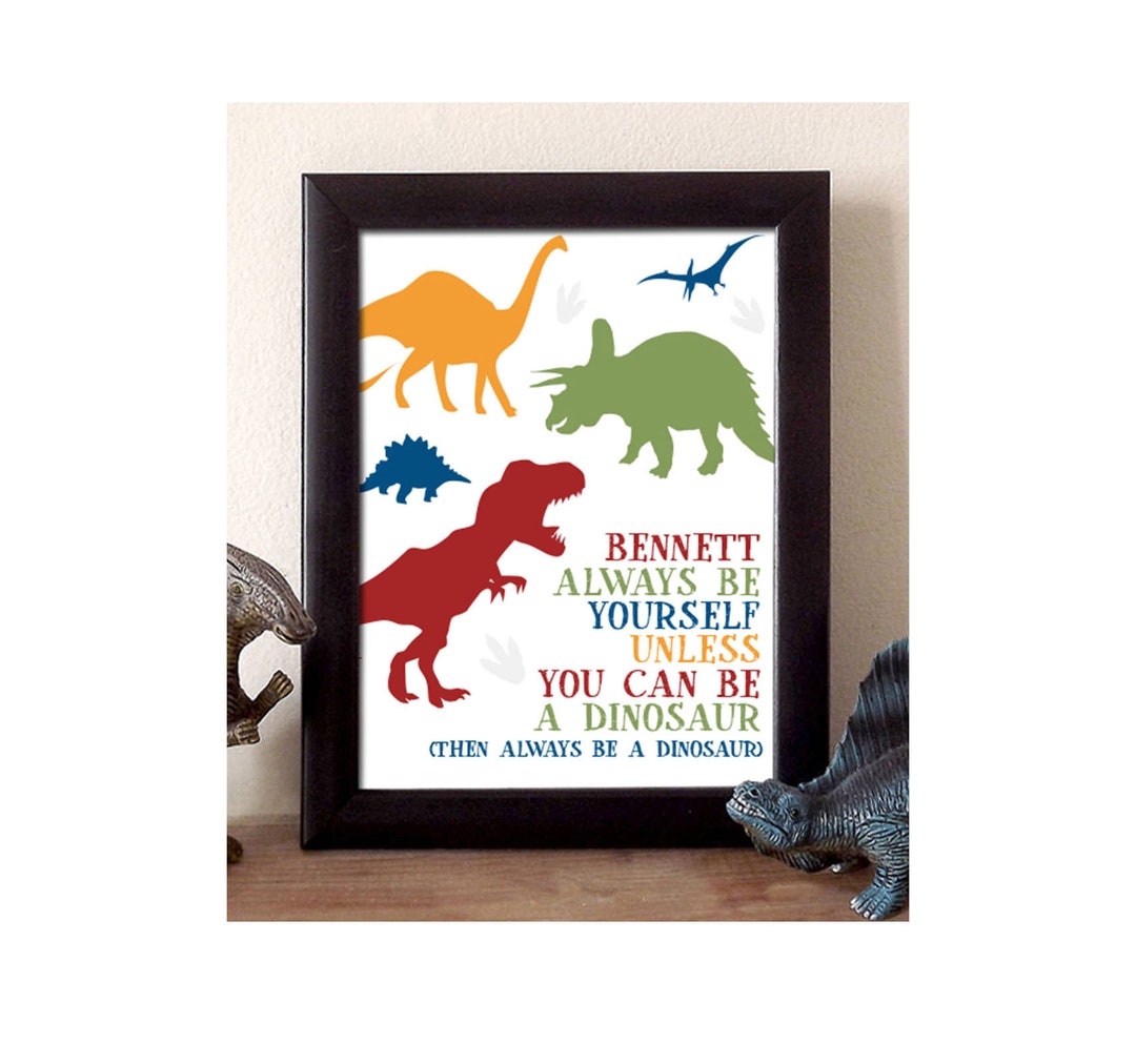 Personalized Dinosaur Art Print | Bathroom Sign | Kids Room | Bathroom ...