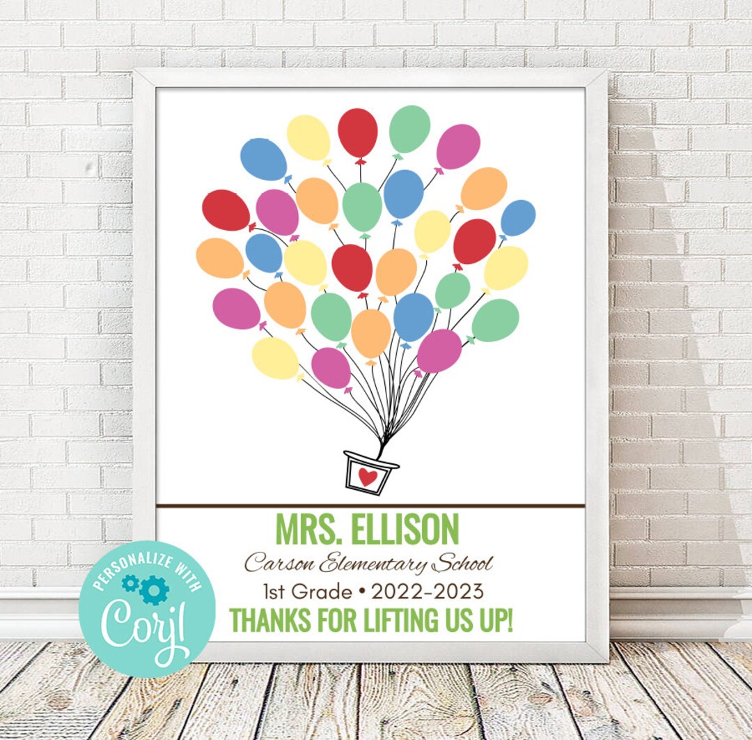 Digital Classroom Hot Air Balloon Print | Personalize Instantly With ...