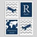 Chevron Plane Print Set | Boy Nursery Art | Airplane Room Decor ...