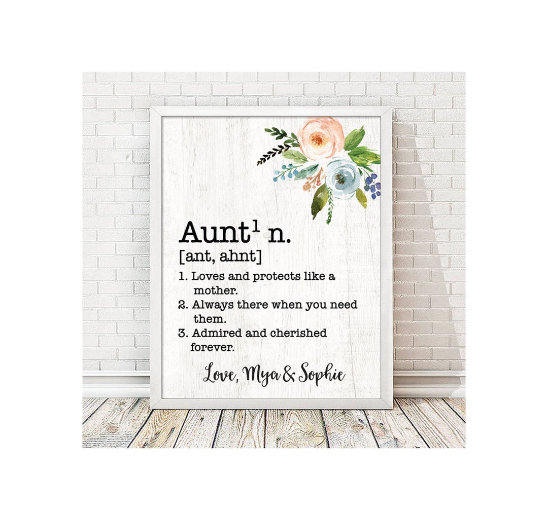 Personalized Aunt Defined Print| Aunt Gift | Personalized Gift ...