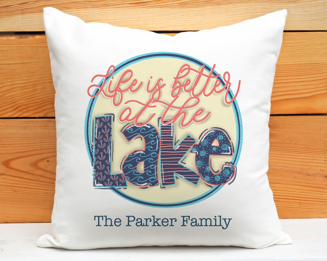 Personalized Lake House Pillow | Custom Lake House Decor | Personalized ...