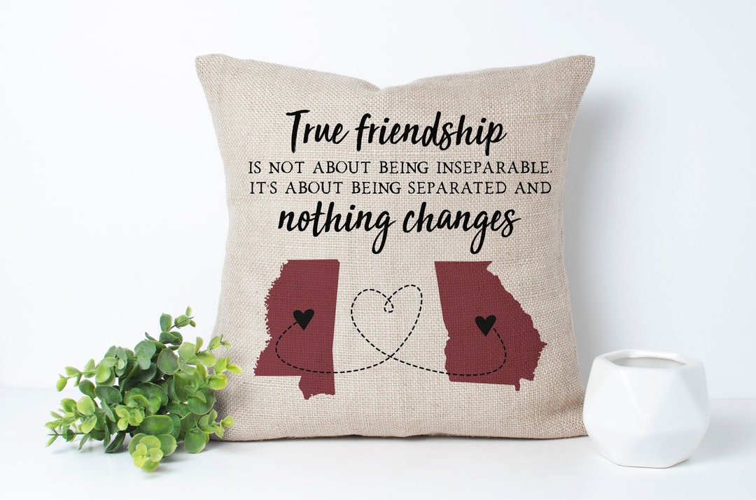 Personalized Long Distance True Friendship Pillow | Gift for Friends ...