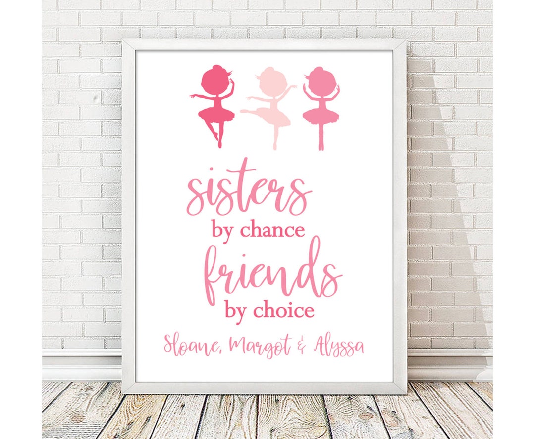 Ballerina Decor | Sister Wall Art | Sister Decor | Girl Room | Big ...