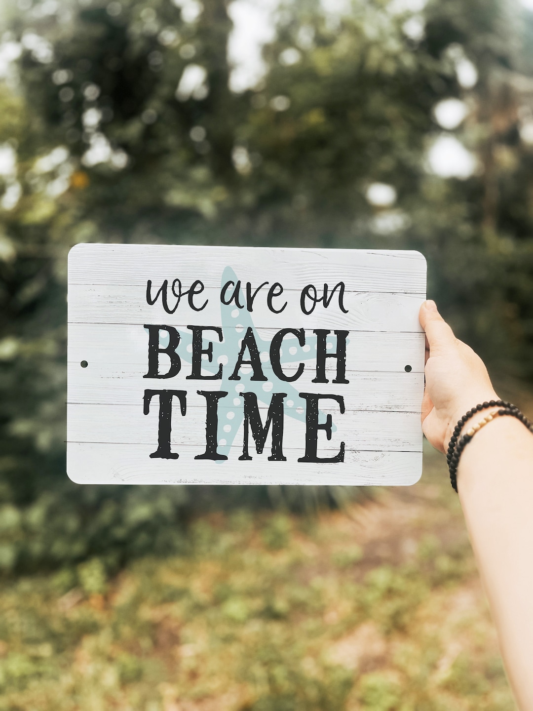 On Beach Time Metal Sign | 8" X 12" Outdoor Safe | Funny Beach House ...
