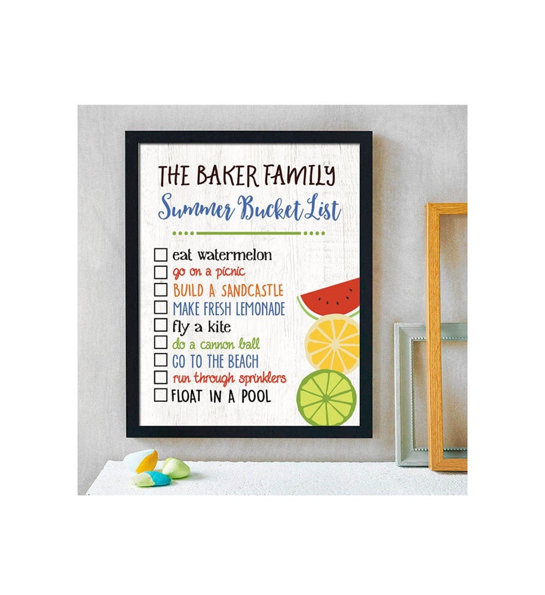 Personalized Summer Bucket List Print | Summer Home Decor | Seasonal ...