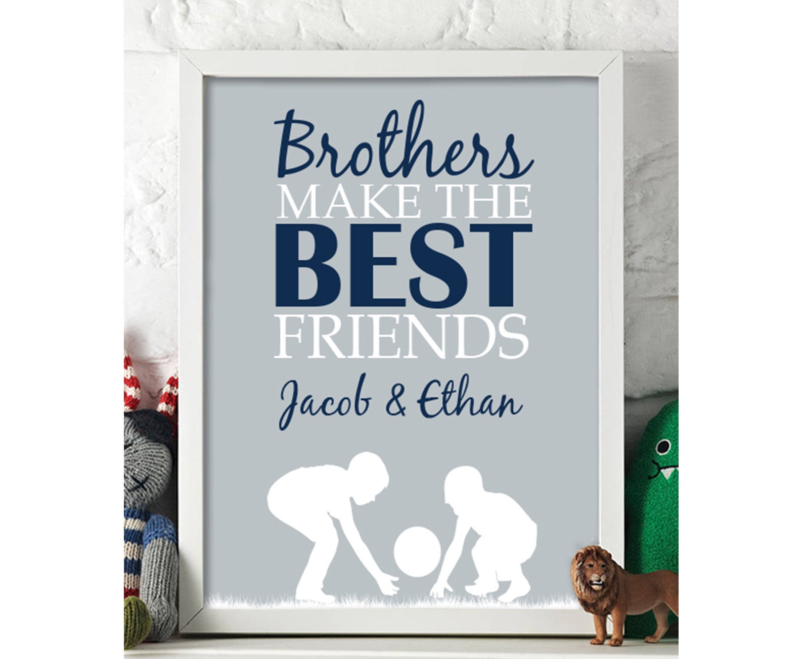 Brothers Best Friends Art Print | Brother Wall Art | Brother Sign ...